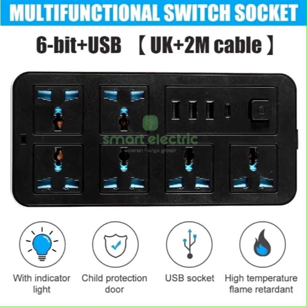 Jual Stop Kontak USB Terminal Colokan Kaki 3 Dan 2 Saklar On Off Bagus ...