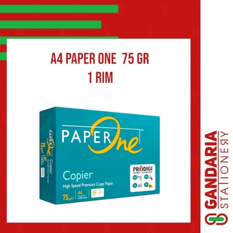 Jual Kertas HVS PAPER ONE A4 75gram - Kertas Foto copy A4 75 Gr [ 1 RIM ] | Shopee Indonesia