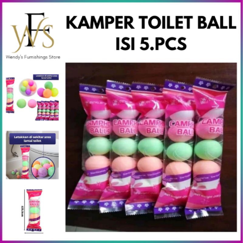 Jual WFS - KAMPER TOILET BALL ISI 5 PCS - PENGHARUM RUANGAN TOILET ...
