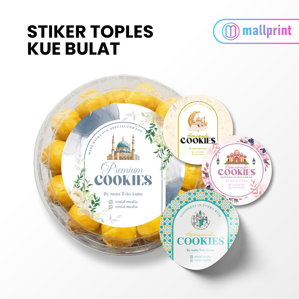 Jual Stiker Toples Kue Lebaran - Stiker Toples kue kering Lebaran Idul ...
