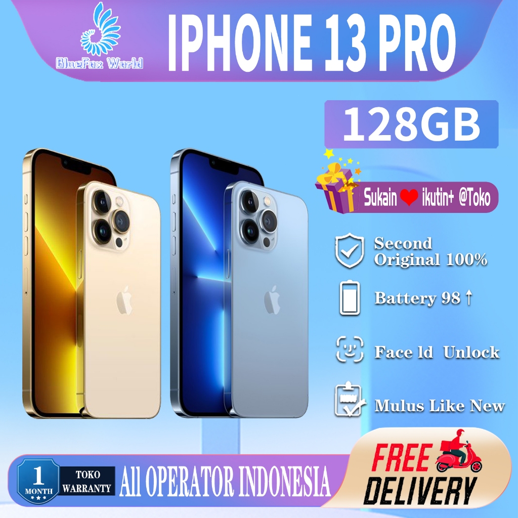 Jual iPhone 13Pro 128GB Second Original100% 5G 6.1"OLED-Ori Fullset Mulus Normal Phone 3utools ...
