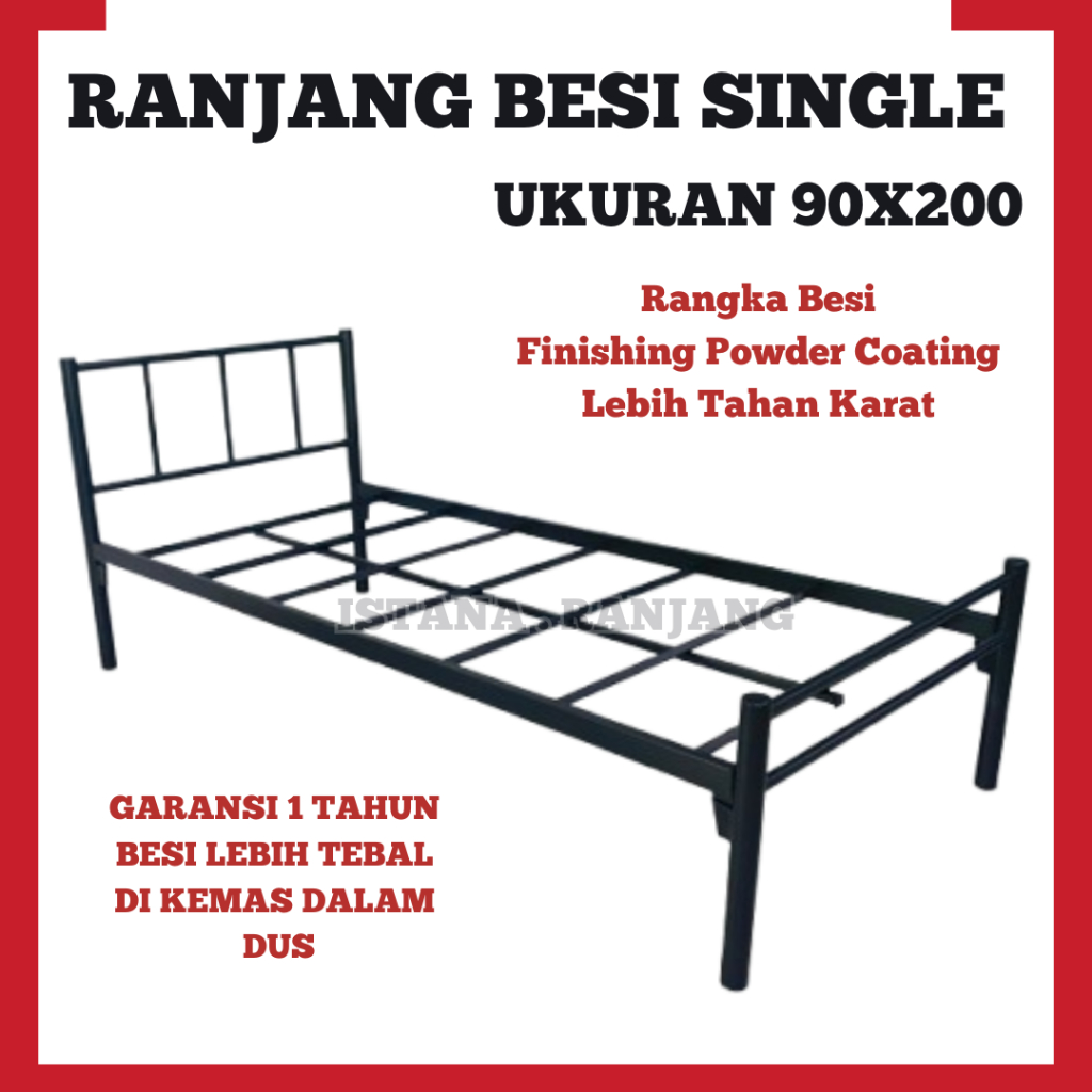 Jual Ranjang Besi Single dan Susun Bunkbed Ukuran 90x200 | Shopee Indonesia