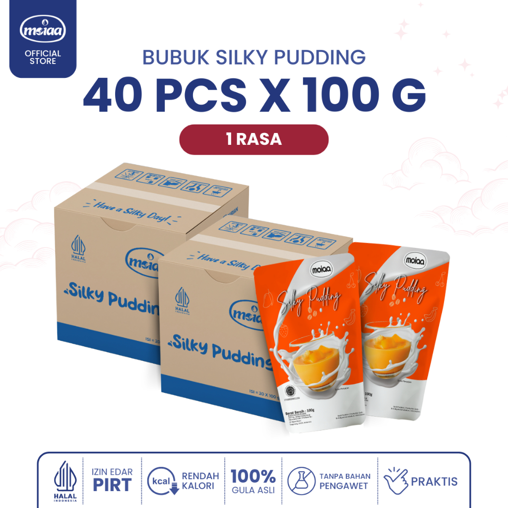 Jual MOIAA - 2 Box 1 Rasa / Silky Pudding Mix Rasa / Bubuk Silky ...