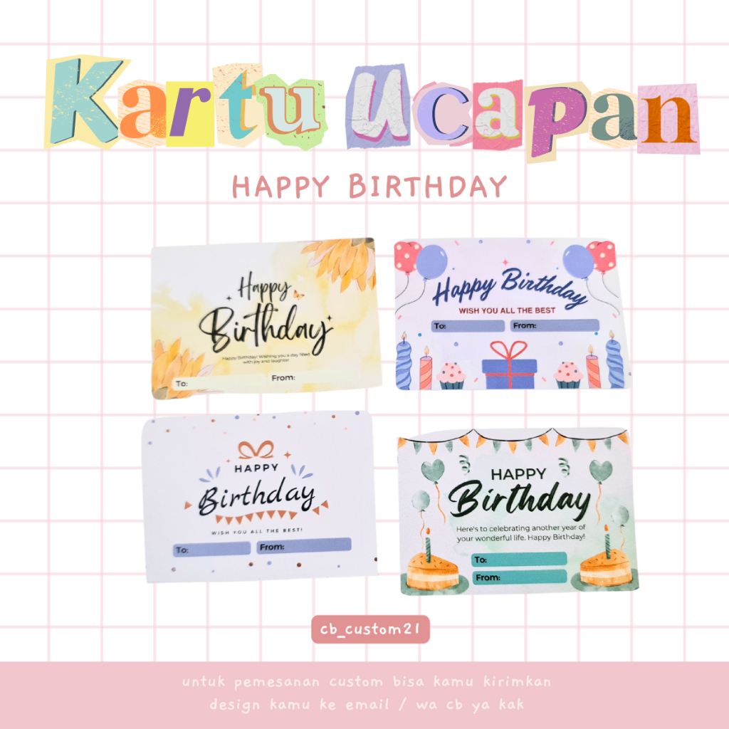 Jual Kartu Ucapan Happy Birthday / Kartu Ucapan Selamat Ulang Tahun ...