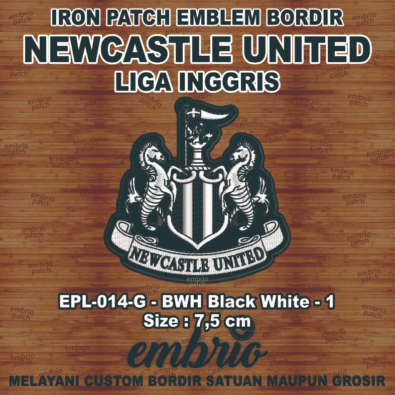 Jual EPL-014-G Patch NEWCASTLE UNITED emblem bordir logo jersey ...