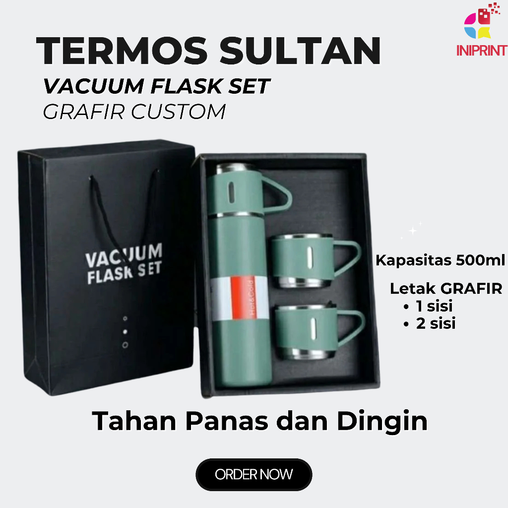 Jual TANPA MINIMAL ORDER - Termos Sultan Vacuum Flask Set Custom GRAFIR ...