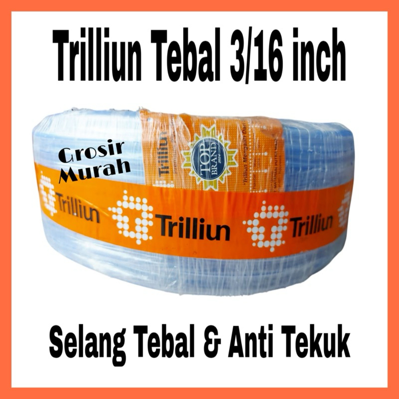 Jual SELANG AIR 3/16 INCH WATERPASS AERATOR TRILLIUN TEBAL HARGA 100 METER | Shopee Indonesia