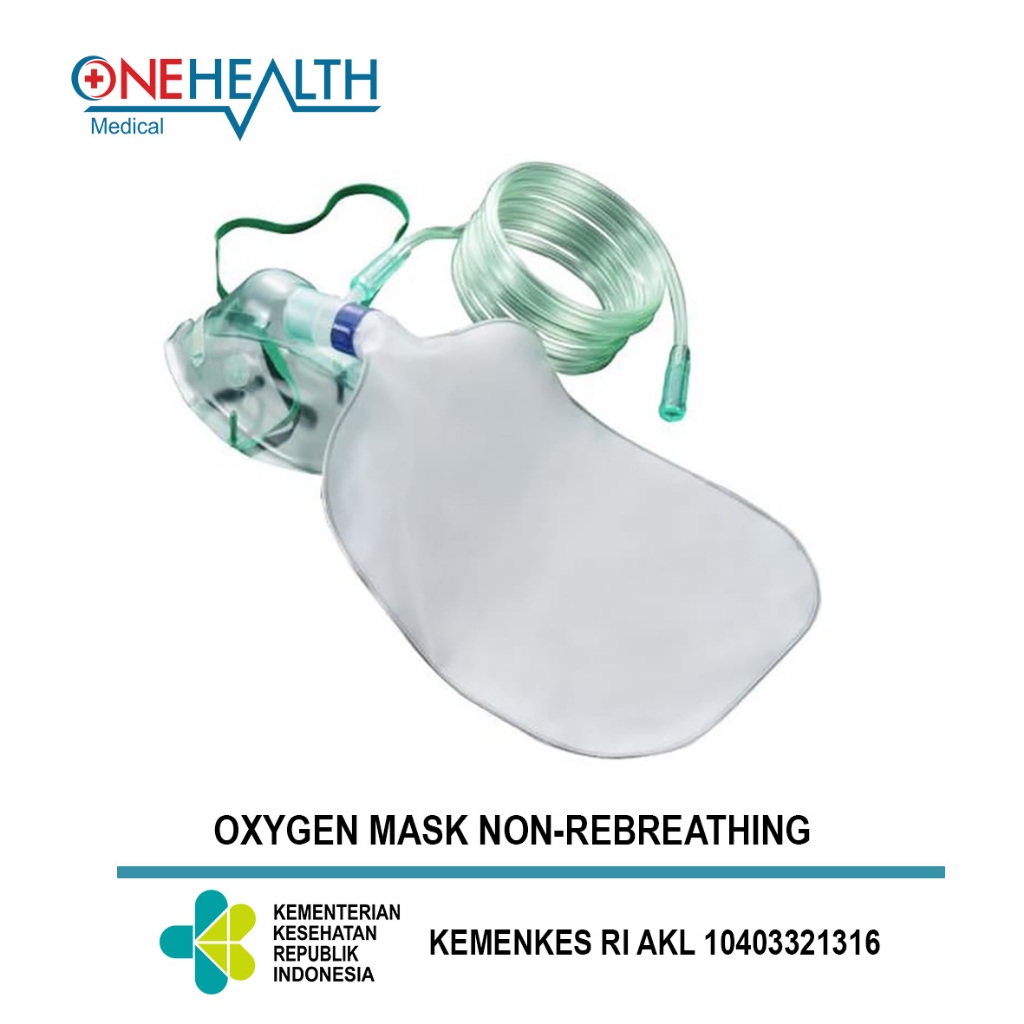Jual Non Rebreathing Mask Oxygen Mask Masker Oksigen NRM Onehealth ...