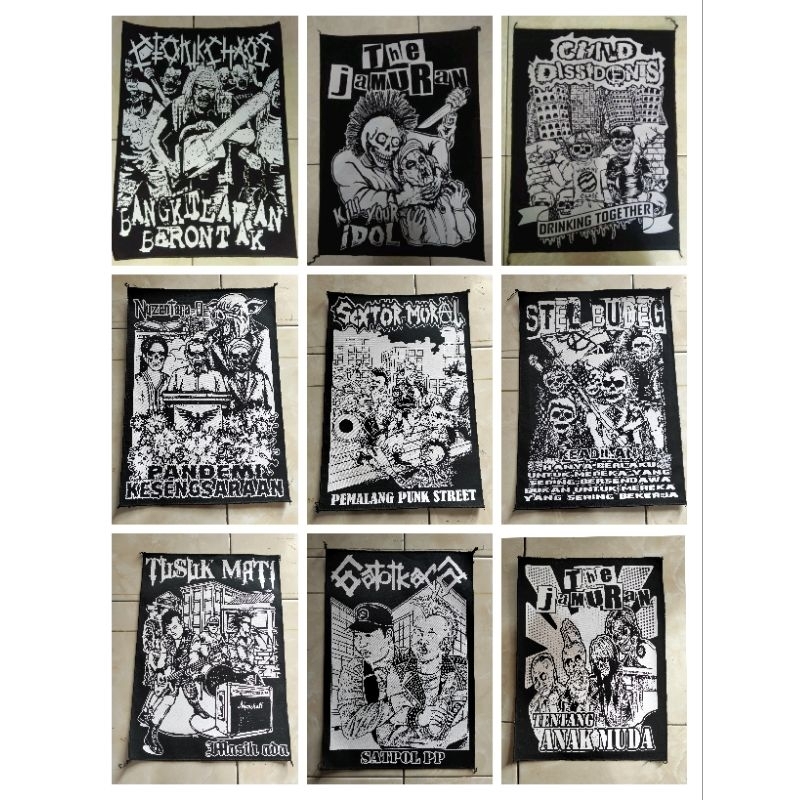Jual EMBLEM BAND PUNK HITAM PUTIH / EMBLEM BESAR / EMBLEM PUNGGUNG ...