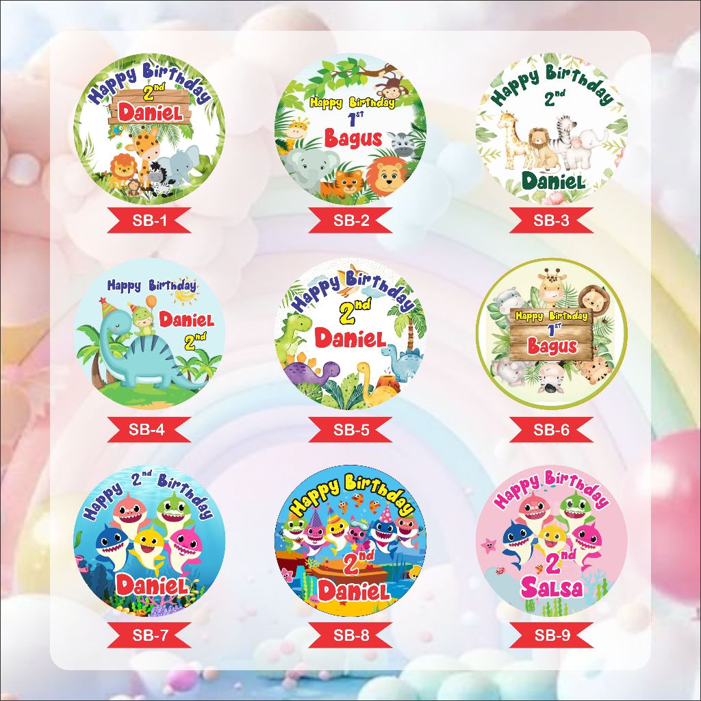 Jual Stiker Bulat Ulang Tahun Anak Label Custom | Print Sticker Custom ...