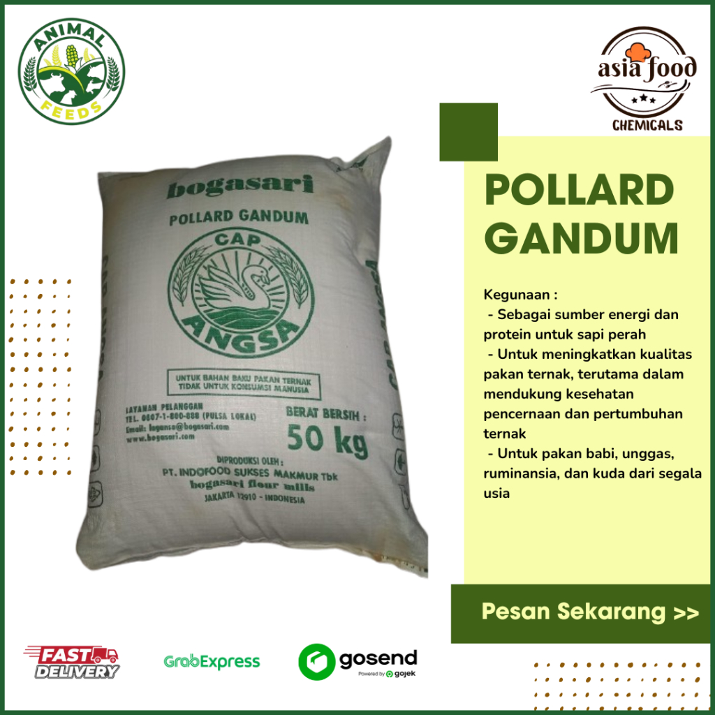 Jual Pollard Gandum Cap Angsa/ Dedak Gandum / Pakan Ternak | Shopee ...