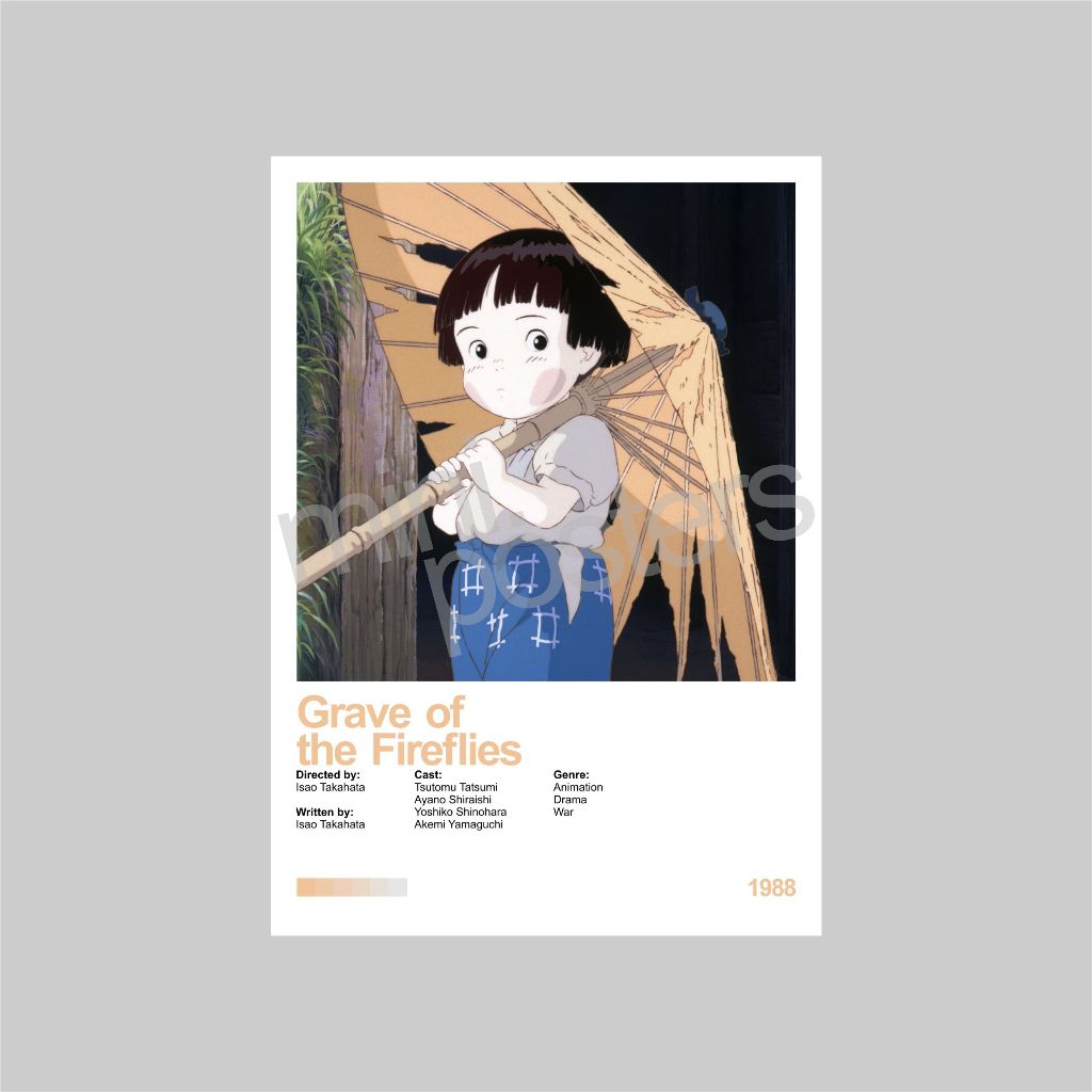 Jual Poster Minimalist Grave of the Fireflies by Ghibli | Shopee Indonesia