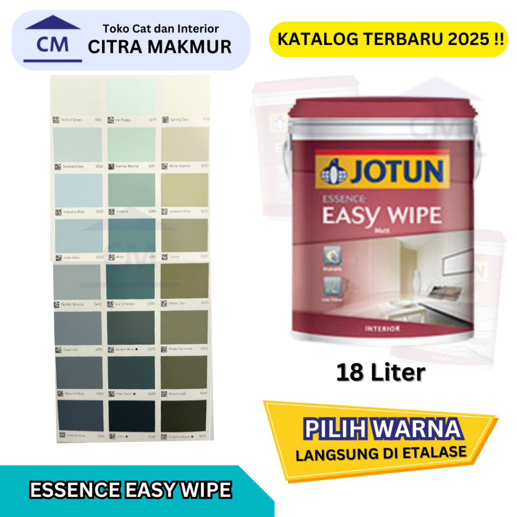 Jual Jotun Essence EASY WIPE (Katalog Warna HIJAU SAGE, HIJAU AKSEN ...