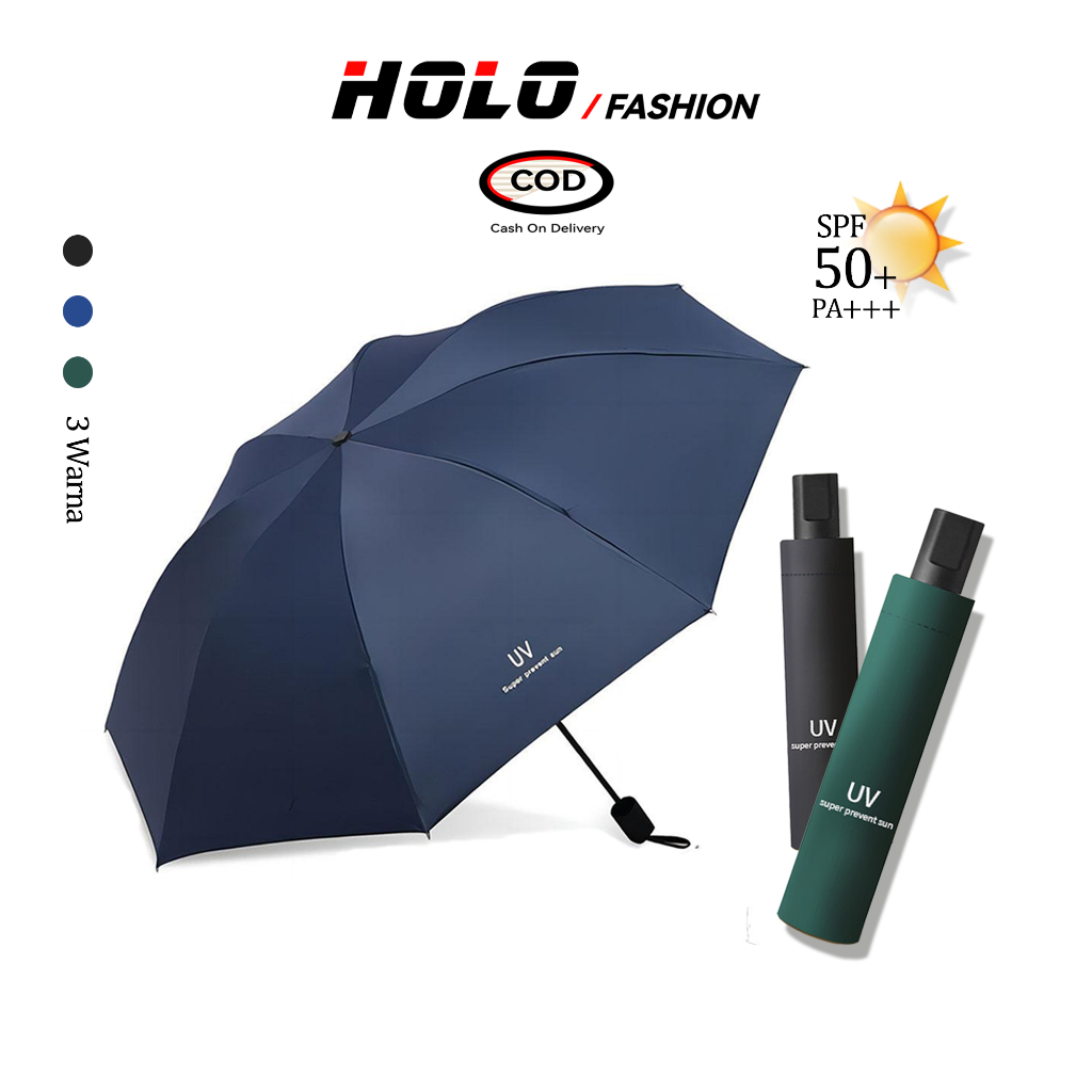 Jual HOLO Payung Lipat Manual Anti UV Anti Hujan Super Prevent Sun ...