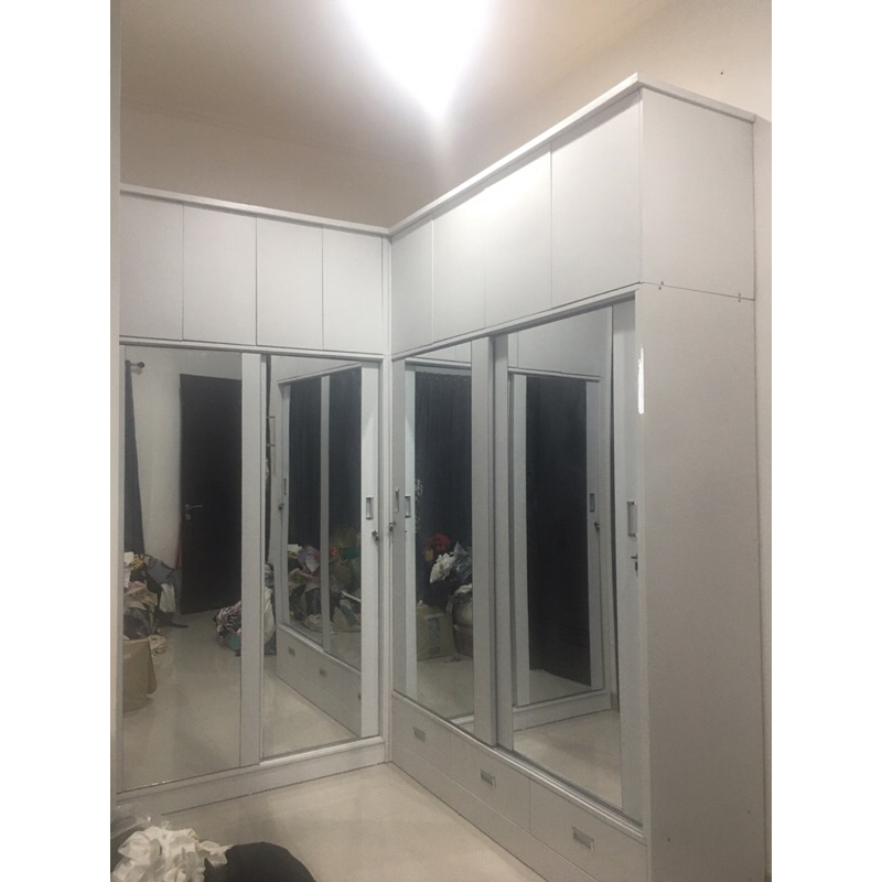Jual Lemari sliding Dor plus konci dan full kaca | Shopee Indonesia