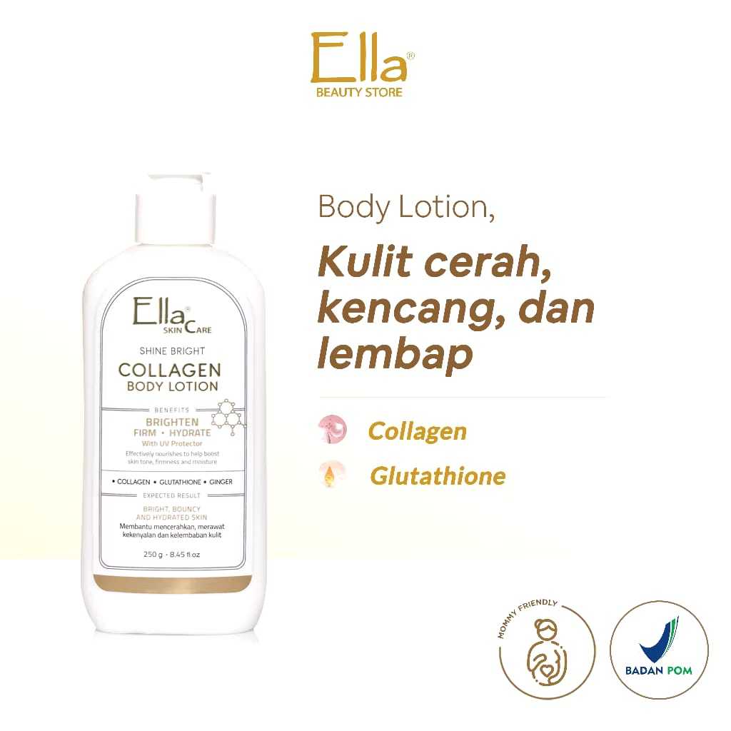Jual Ella Skincare Shine Bright Collagen Body Lotion with Glutation ...