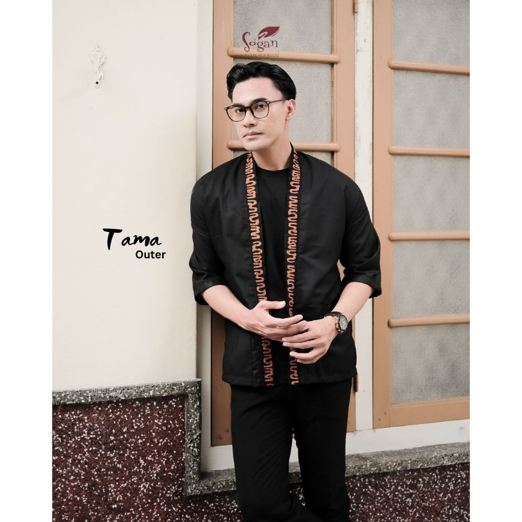 Jual Tama Outer Batik Asli Eksklusif Hitam Coklat Untuk Pria dan Unisex ...