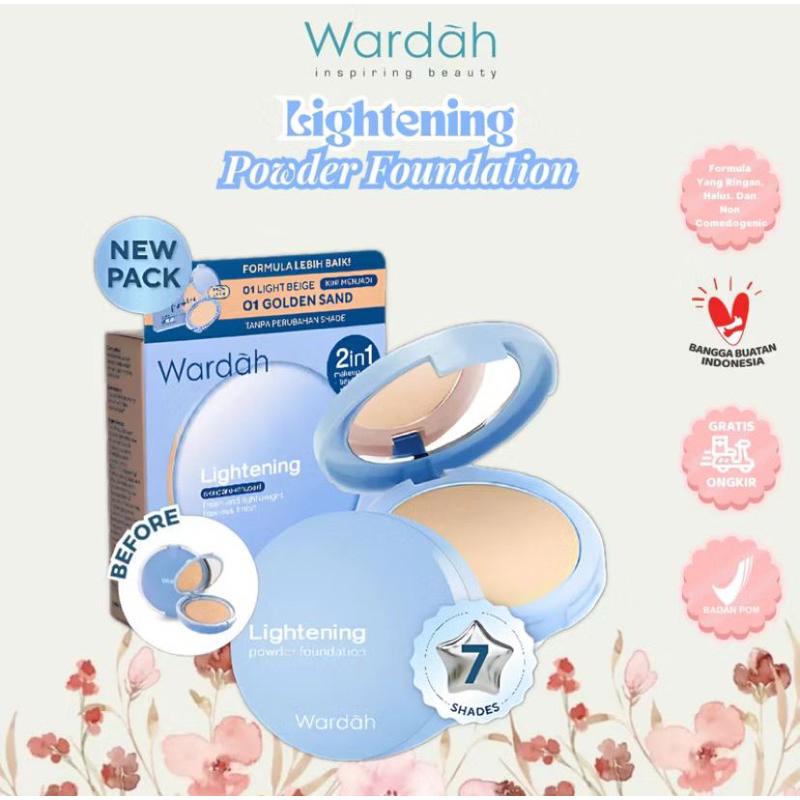 Jual Bedak Padat WARDAH Lightening Powder Foundation Light Feel 12 g - Two Way Cake - TWC Light ...