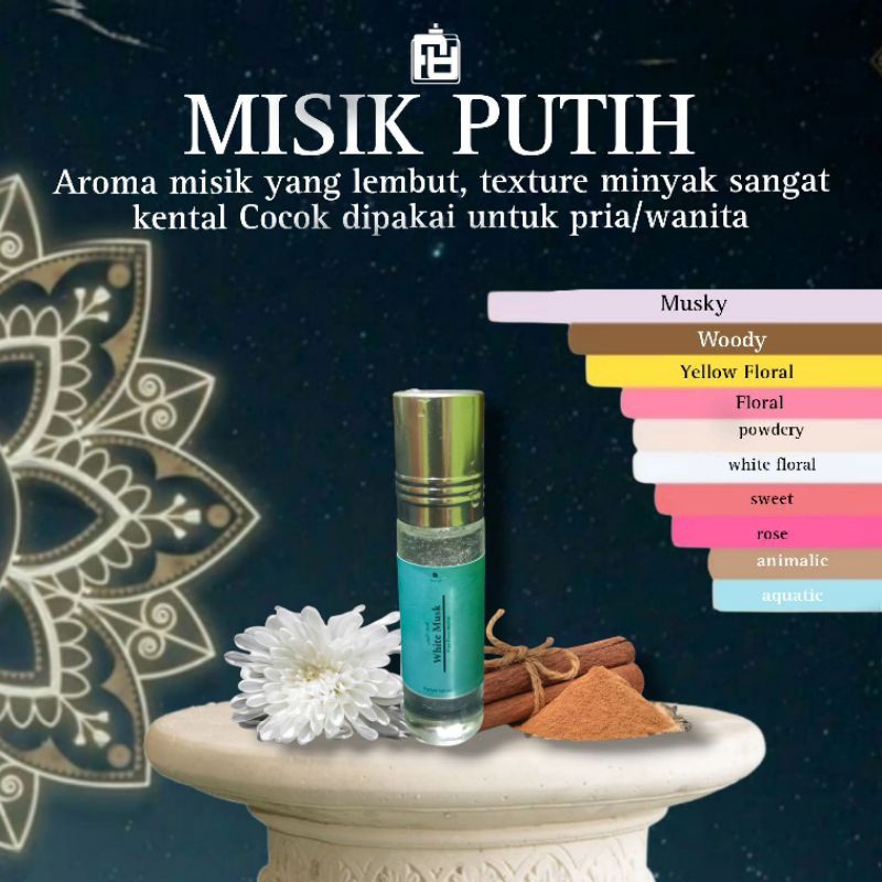 Jual Misik Putih Asli Non Alkohol Misik Putih Parfum misik putih 6 ml ...