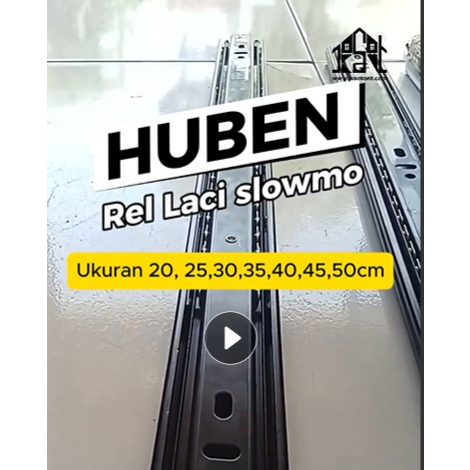 Jual HUBEN Rel Laci Slow Motion Double Track FE-30 Full Extension 30 35 ...
