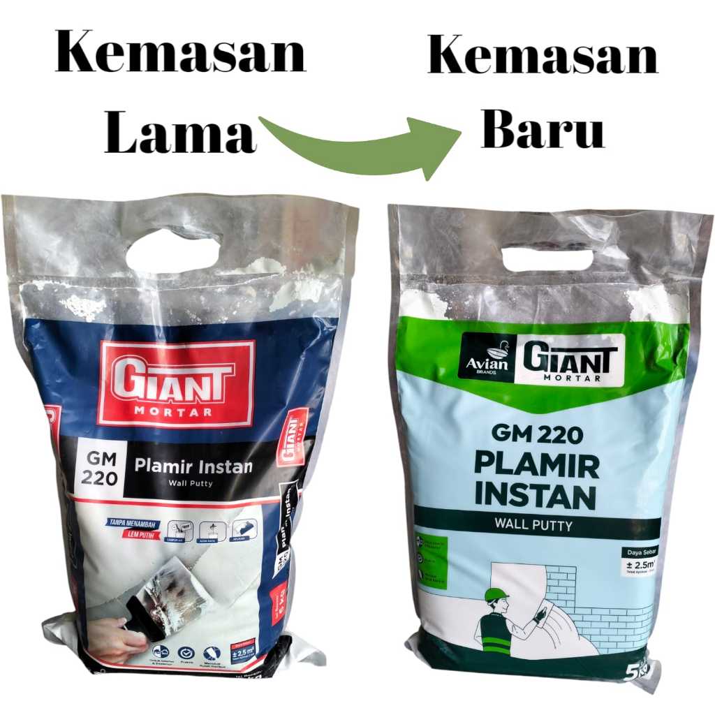 Jual Plamir Tembok Instan Giant 220 5 Kg, Plamir instan | Shopee Indonesia
