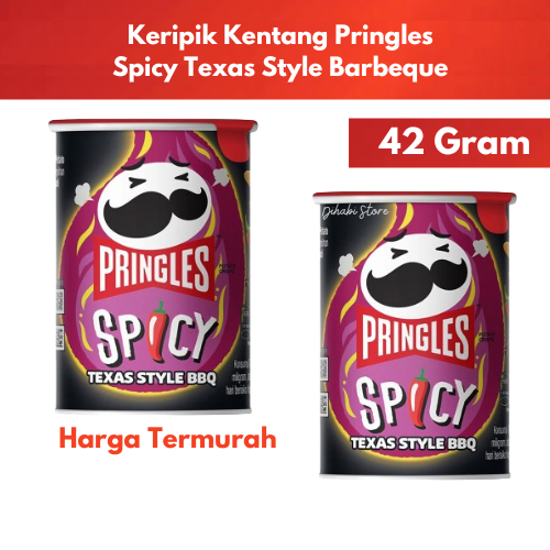 Jual Pringles Spicy Texas Style Barbeque 42 Gram Keripik Kentang Kaleng ...