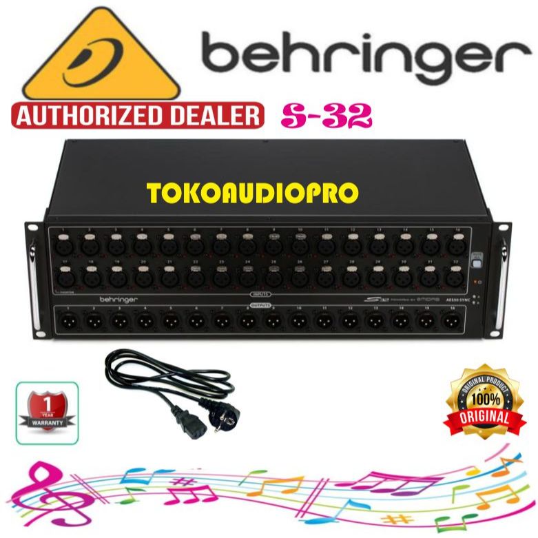 Jual Behringer S32 32-Channel Digital Snake Cable S-32 Stage Box Mixer ...