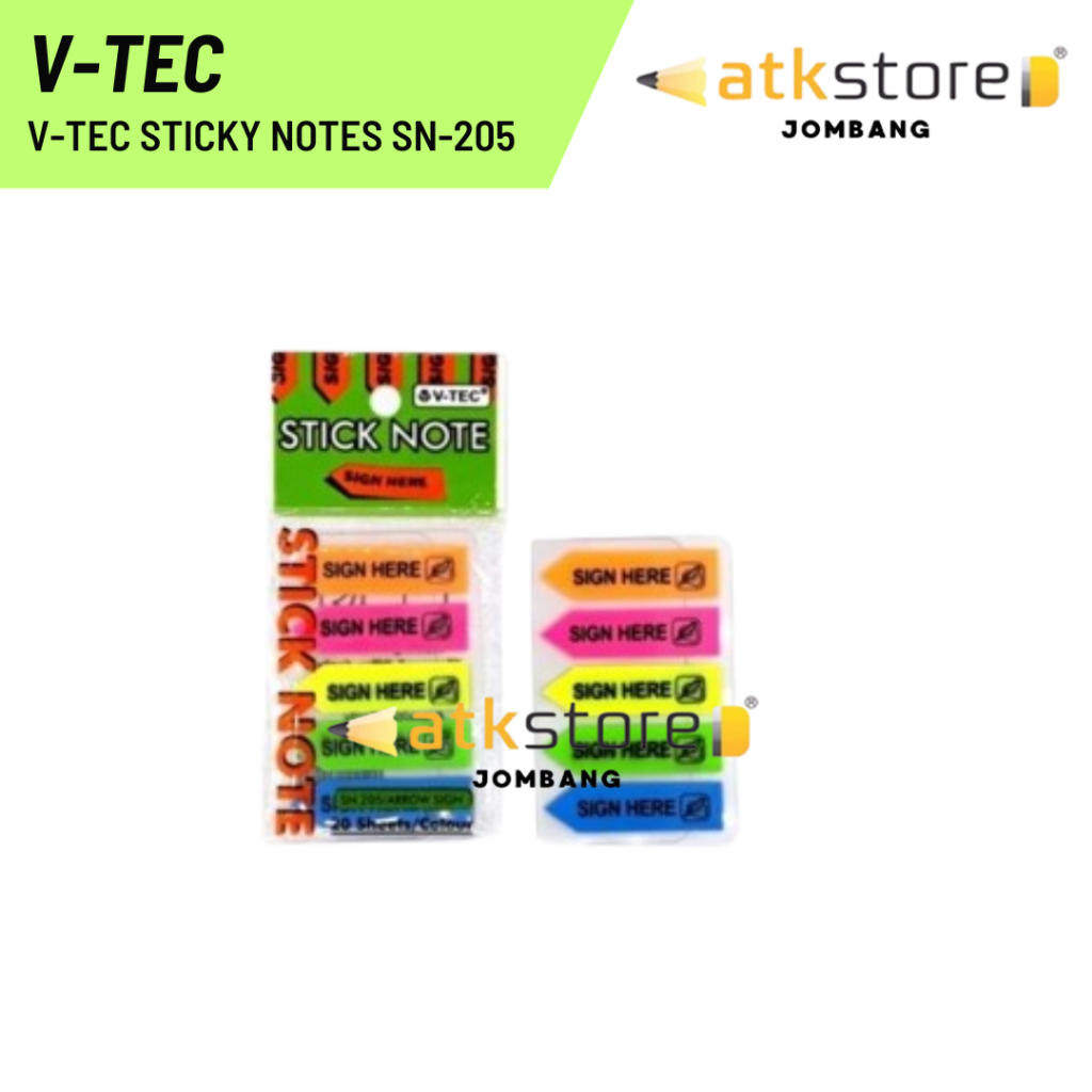 Jual V-TEC Sticky Notes SN-205 / Pembatas Stick / Sticky Note Notes v ...
