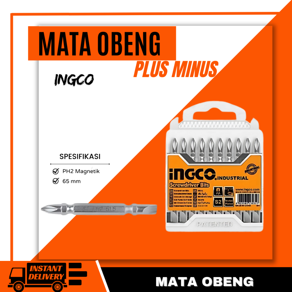 Jual Mata Obeng Magnet Plus Minus PH2 INGCO SDB21HL1365mm 3 Mata Bor ...
