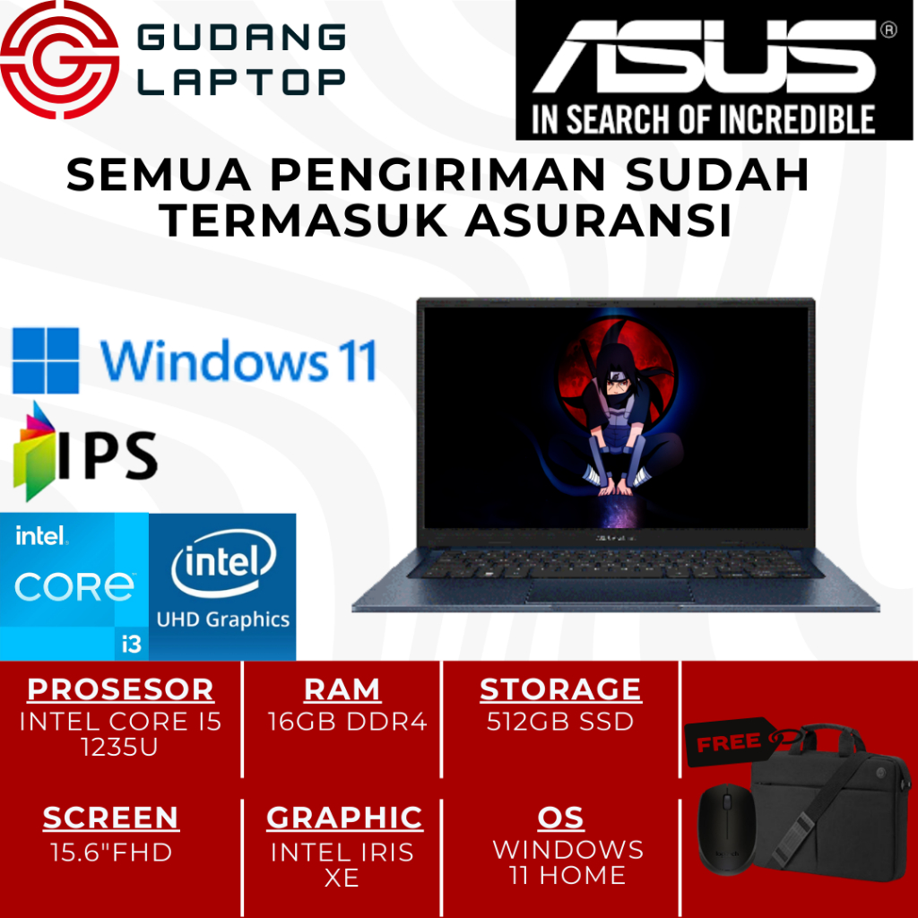 Jual Laptop Asus Vivobook 14 A1404za/X1404za Intel Core i3 1215U Ram 24GB 512GB Ssd 14 Inch FHD ...