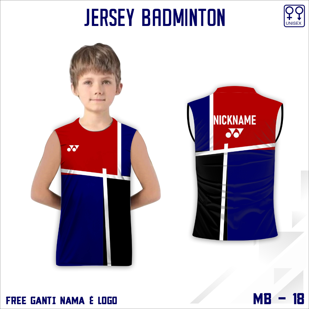 Jual Jersey bulu tangkis yn terbaru kaos singlet badminton baju anak bulu tangkis FREE custom ...