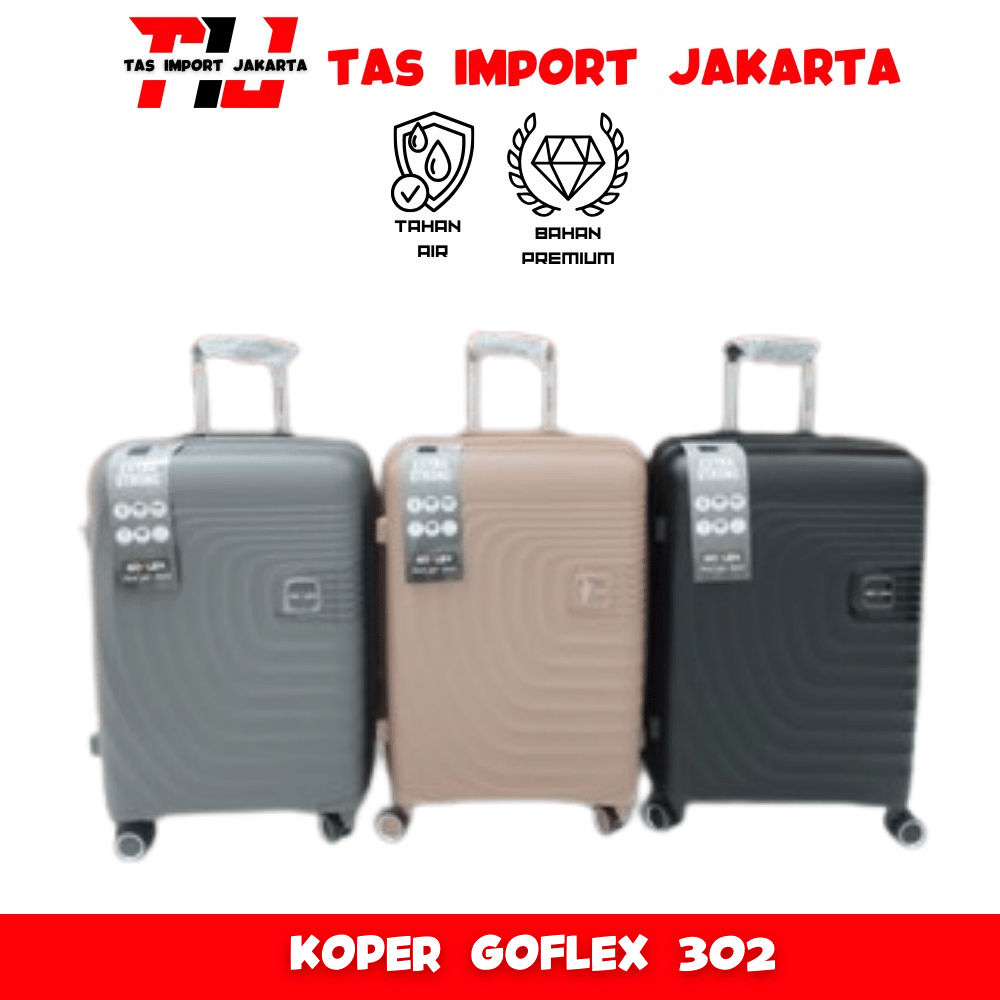 Jual Koper Goflex 302 Fiber 20 Inch 24 Inch Bahan Anti Pecah, Roda 360 ...