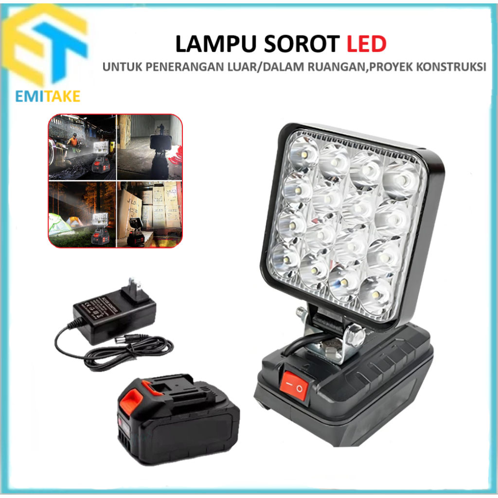 Jual Lampu Sorot LED Antarmuka Baterai Lampu Tembak Baterai Lithium ...