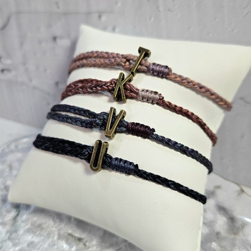 Jual Double Braid Initial Bronze Bracelet | Gelang Huruf | Gelang ...