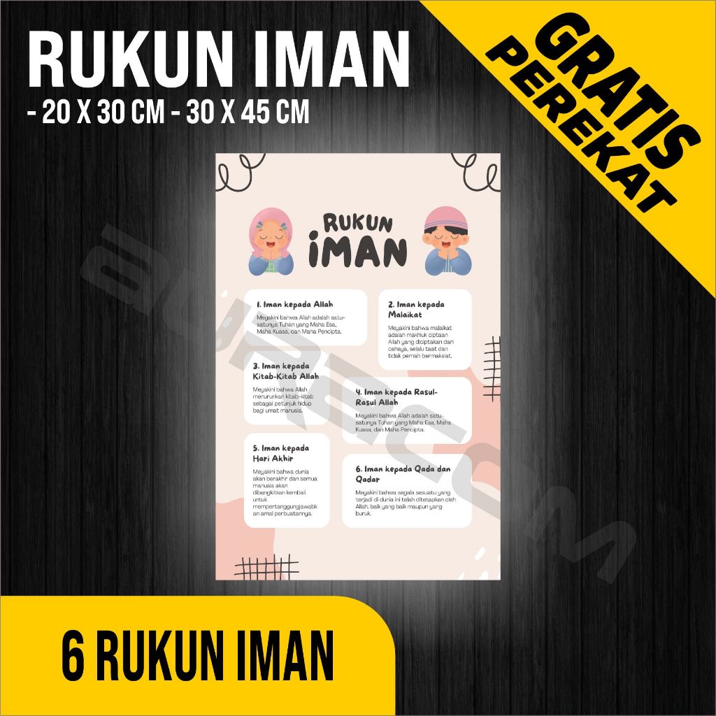 Jual PAPAN AKRILIK dan STIKER, RUKUN IMAN, AKRILIK CUSTOM, TULISAN ...