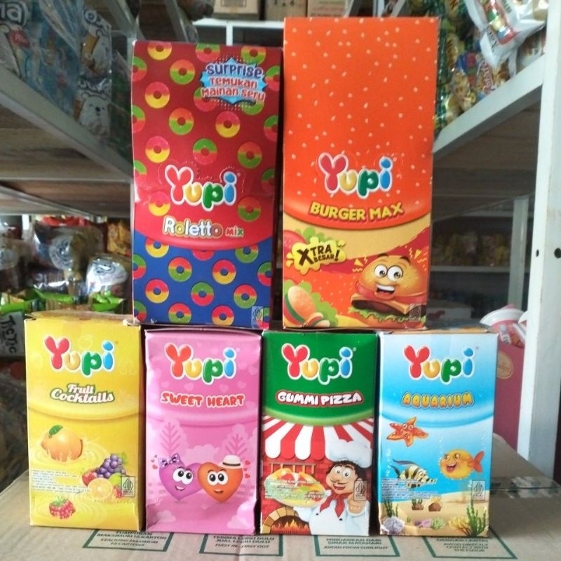 Jual Yupi 1000 aneka rasa gummy, yupi aquarium, yupi sweet heart, yupi ...