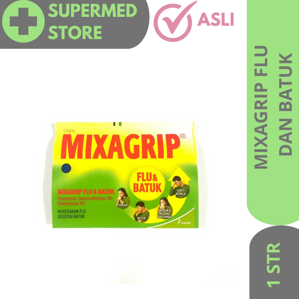 Jual Mixagrip Flu dan Batuk Strip Isi 4 Tablet / Obat Flu dan Batuk ...