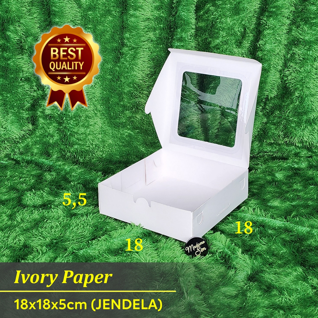 Jual BOX IVORY - KOTAK BROWNIES - DUS ROTI - KARDUS SNACK 18x18x5 ...