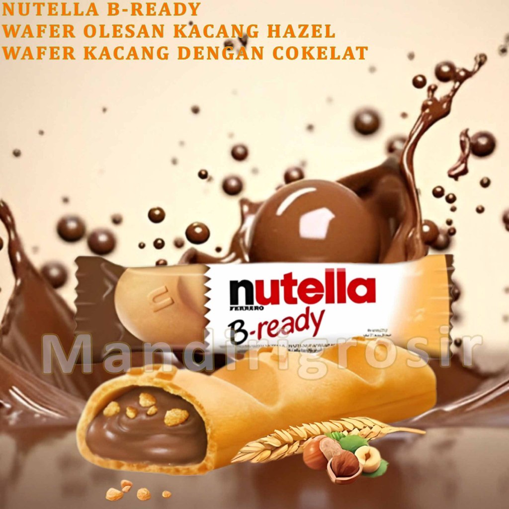 Jual Wafer Isi olesan Kacang Hazel * Nutella B-Ready * Wafer Kacang ...