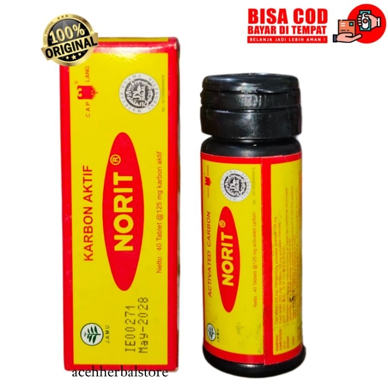 Jual Norit Karbon Aktif 40 tablet Obat diare dan perut kembung | Shopee ...