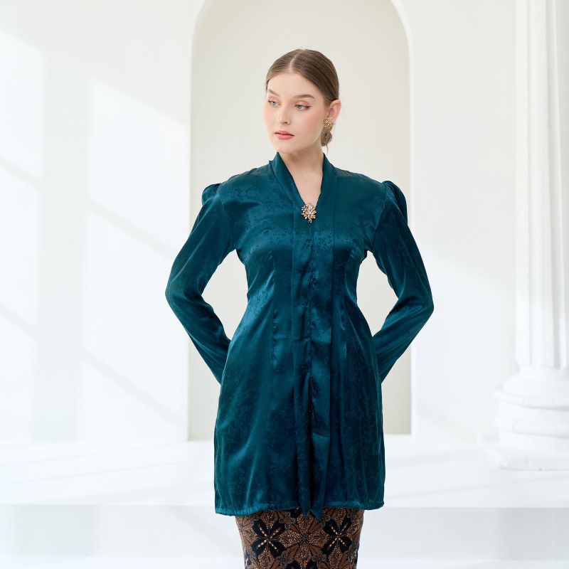 Jual Kebaya Kartini Hijau Botol / Kebaya Kondangan Bridesmaid | Shopee ...