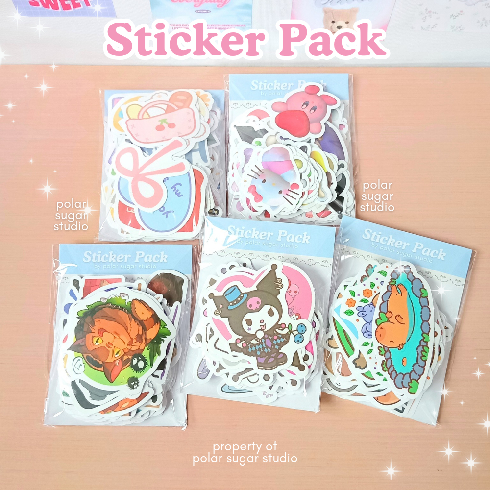 Jual [ISI 50-102 PCS] Sticker Pack Lucu Freebies & Journaling - Sanrio Kuromi Ghibli Capybara ...