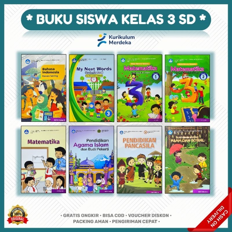 Jual Buku Paket Kelas 3 SD Kurikulum Merdeka Kurmer Lengkap | Shopee Indonesia
