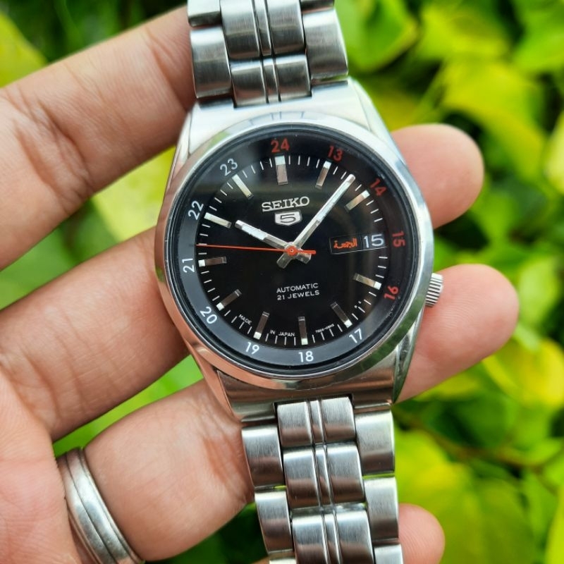 Jual JDM Seiko 5 Automatic SNK587J1 Black Red Dial SNK587 7S26-02C0 | Shopee Indonesia