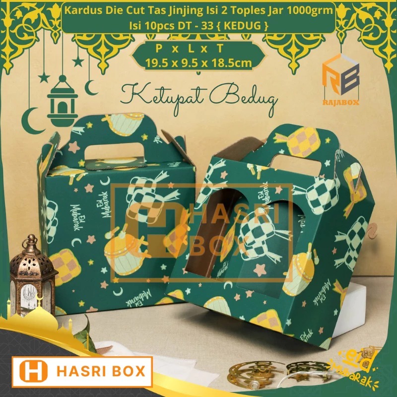 Jual ( 10 Pcs ) Dus Toples Jar 1000ml Isi 2 Lebaran Kardus Box Jinjing ...