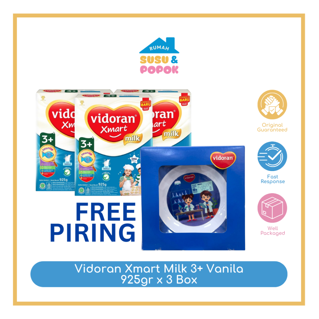 Jual Vidoran Xmart 3+ Vanila 925gr x 3 Box | Shopee Indonesia