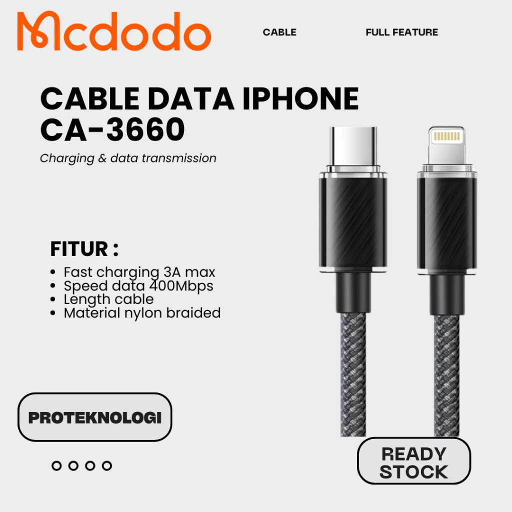 Jual MCDODO CA-3660 Kabel Type C to Lightning 36W PD Fast Charge iPhone | Shopee Indonesia
