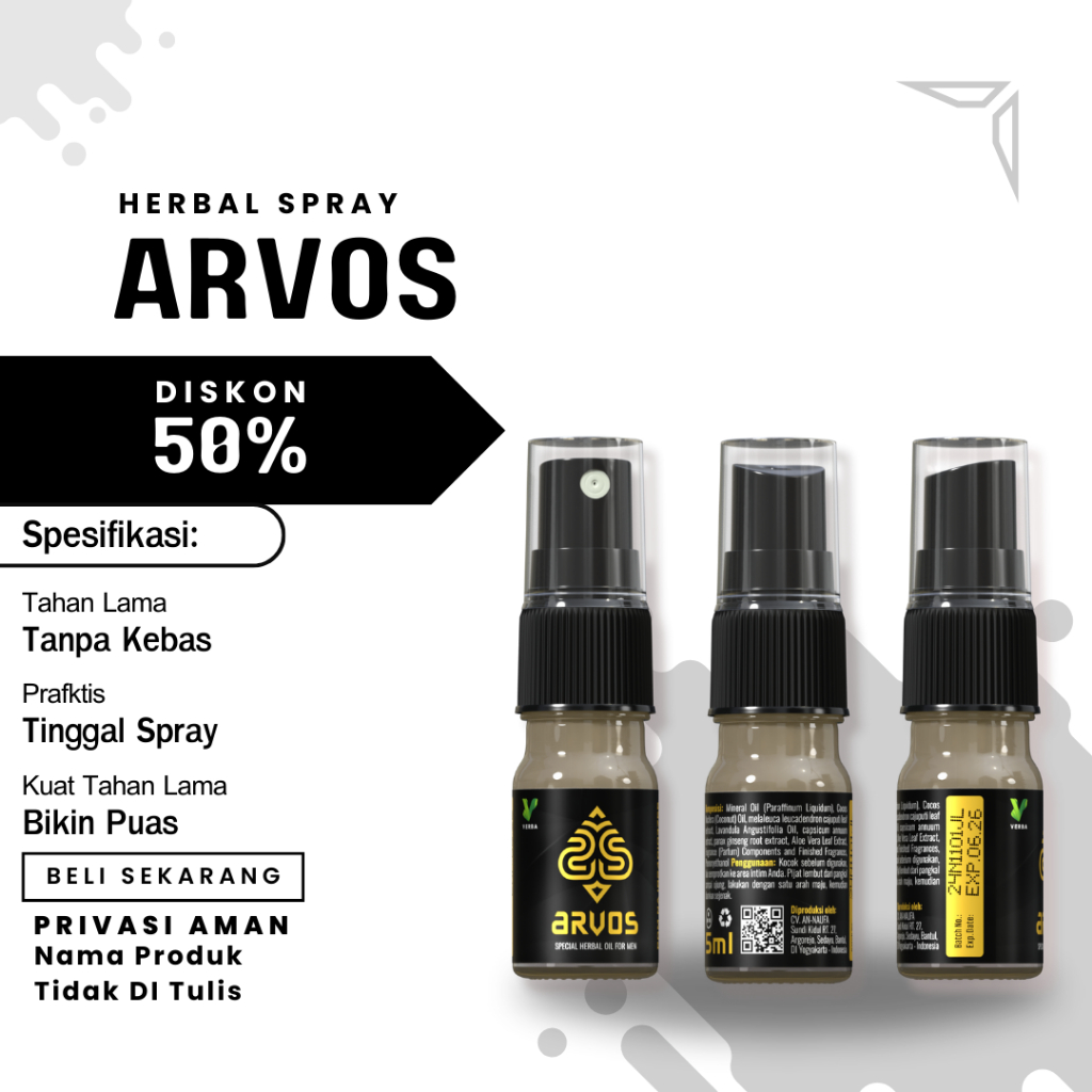 Jual ARVOS Obat kuat semprot pria tahan lama oles X-Sensiall Spray asli herbal original BPOM ...