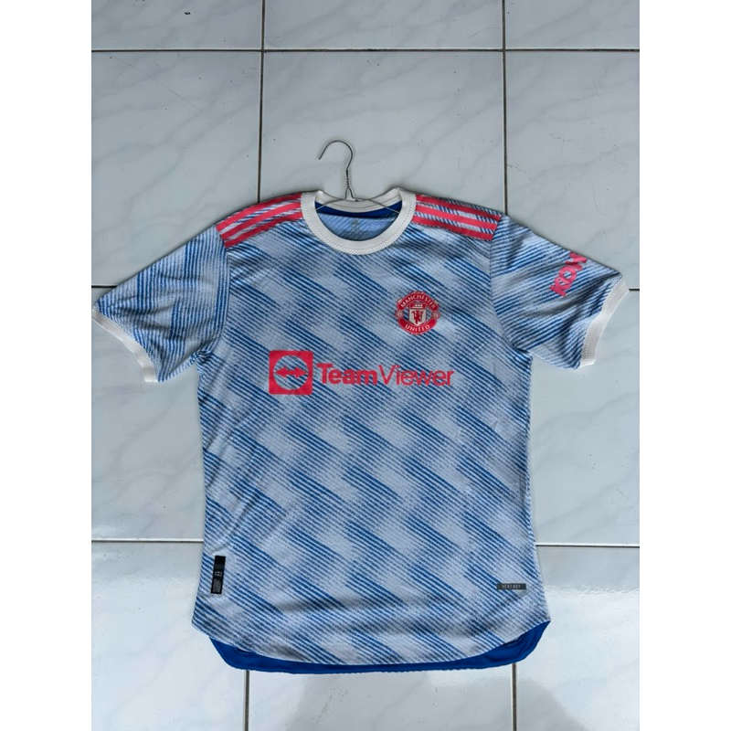 Jual Jersey Manchester United Away Biru Pink 2021/2022 | Shopee Indonesia