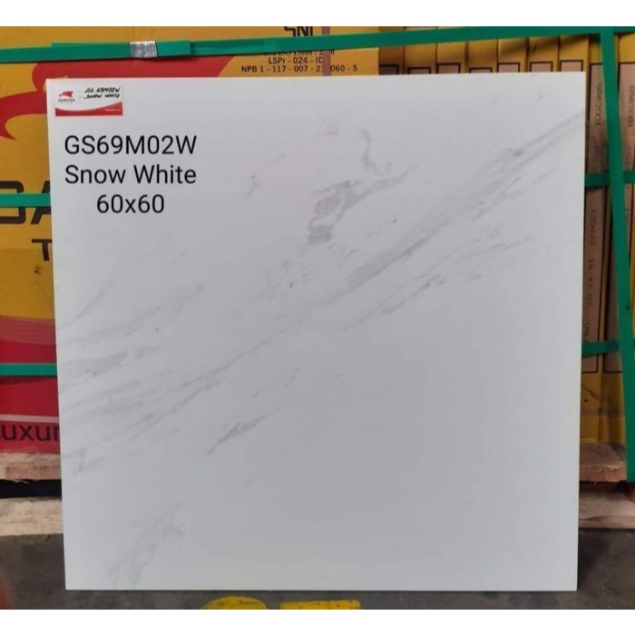 Jual keramik granit lantai 60x60 snow white garuda tile murah | Shopee ...